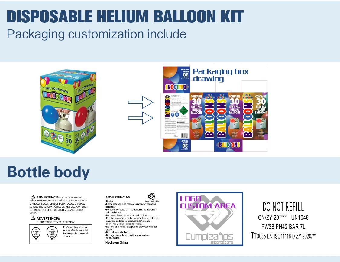 Beegas Direct Price Hellium Pure Tank Cylinder Helium Gas for Balloons Sale