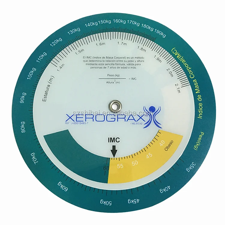 Custom Shape Round Plastic Measuring Bmi Calculator Body Mass Index Pvc ...