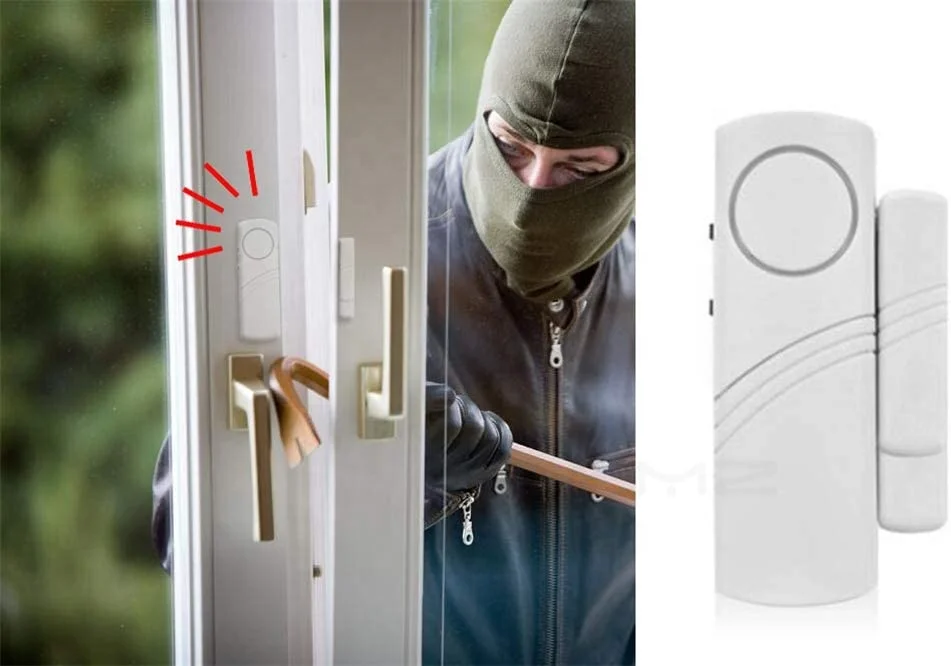 Personal Security System Door Sensor 110db Wireless Window Alarm Anti Theft Scalable Burglar ...