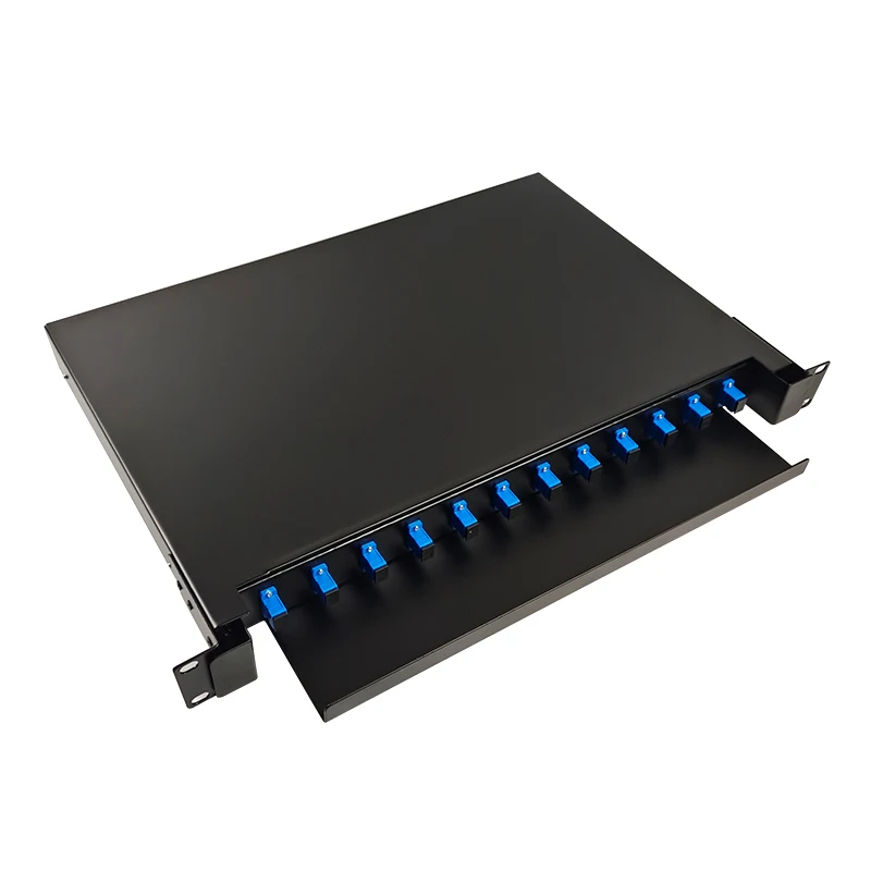 Din Rail Sliding Fiber Optic Patch Panel Ftth 12 Ports Outdoor Odf ...