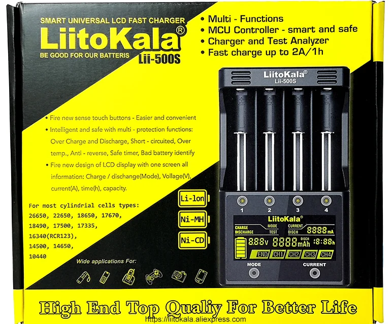 2020 Original Liitokala Lii-500s Charger For 4 Slots Intelligent ...