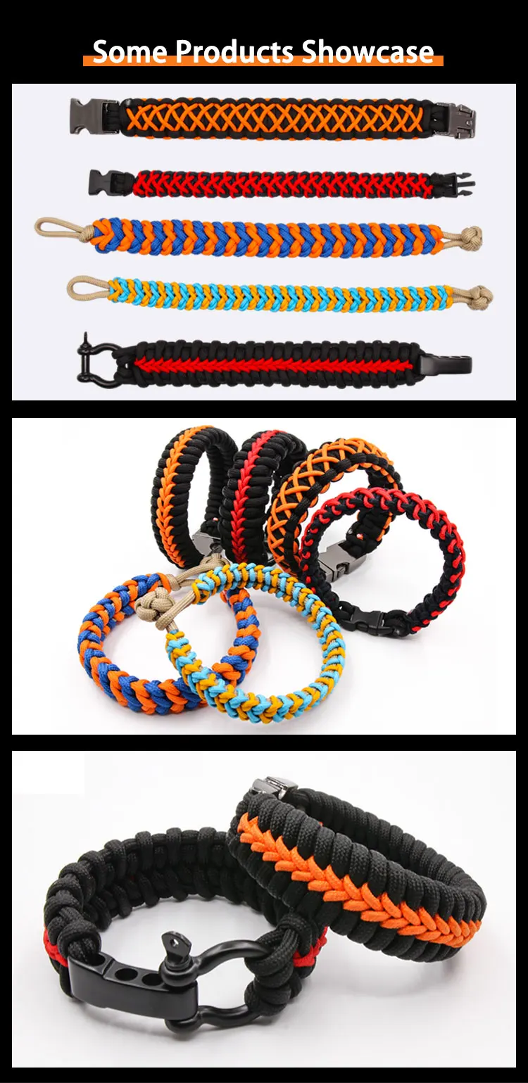 Baiyuheng Outdoor Hiking New Custom logo Braid Nylon 550 Paracord ...