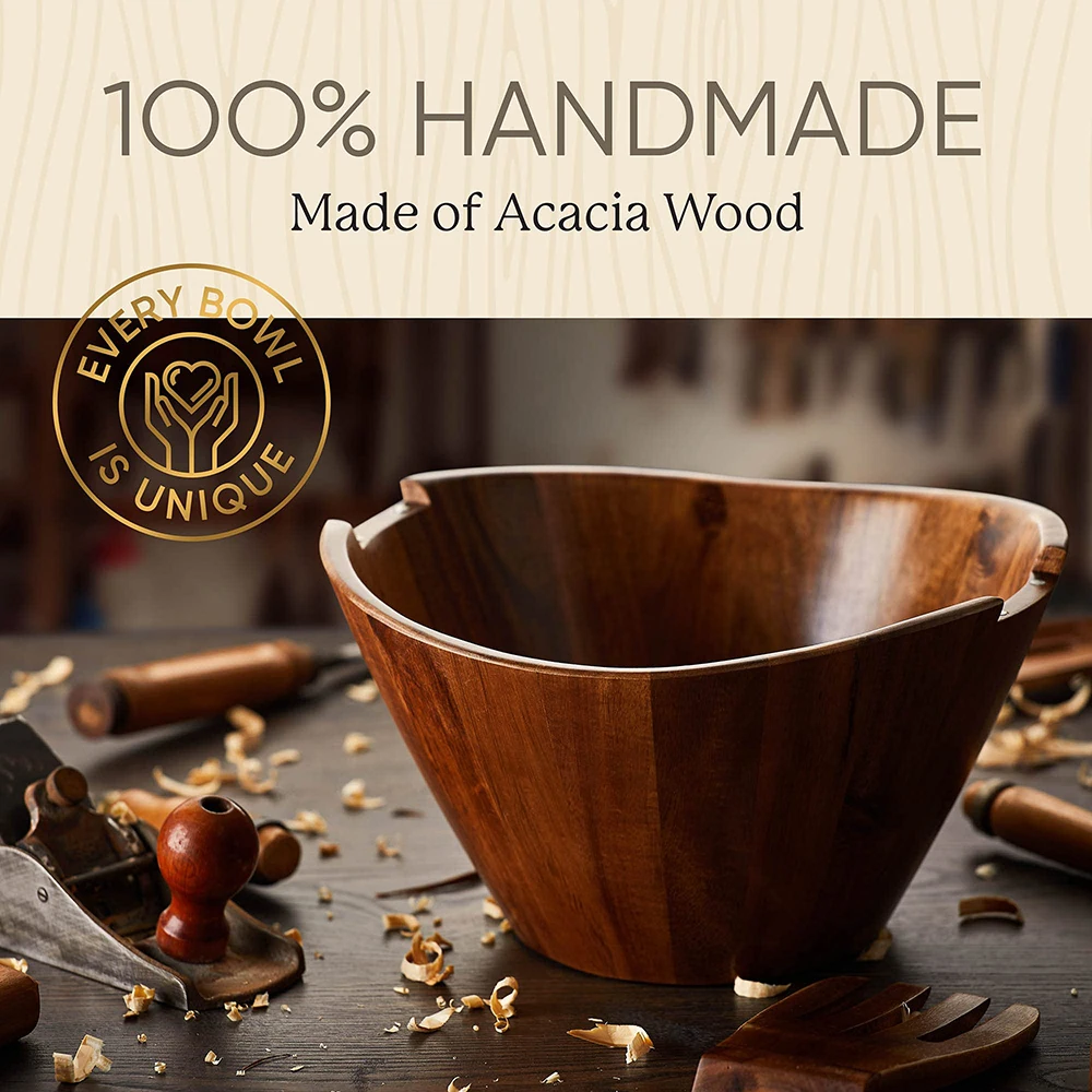 Wholesale Acacia Wood Salad Bowls - Sustainable & Durable