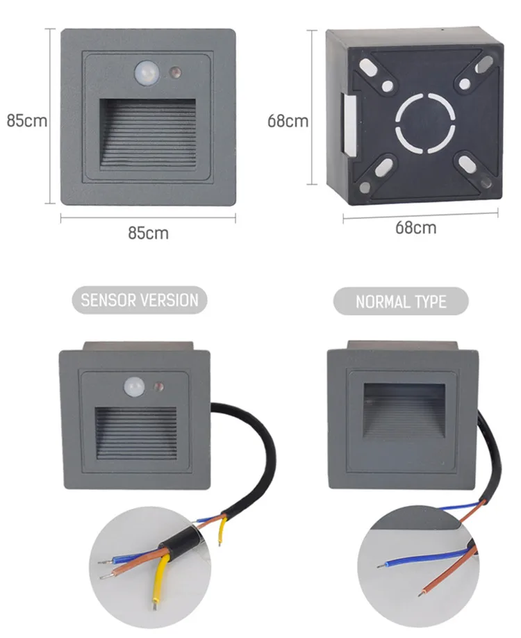 Indoor Outdoor Corner Recessed Foot Step Stair Wall Lamp