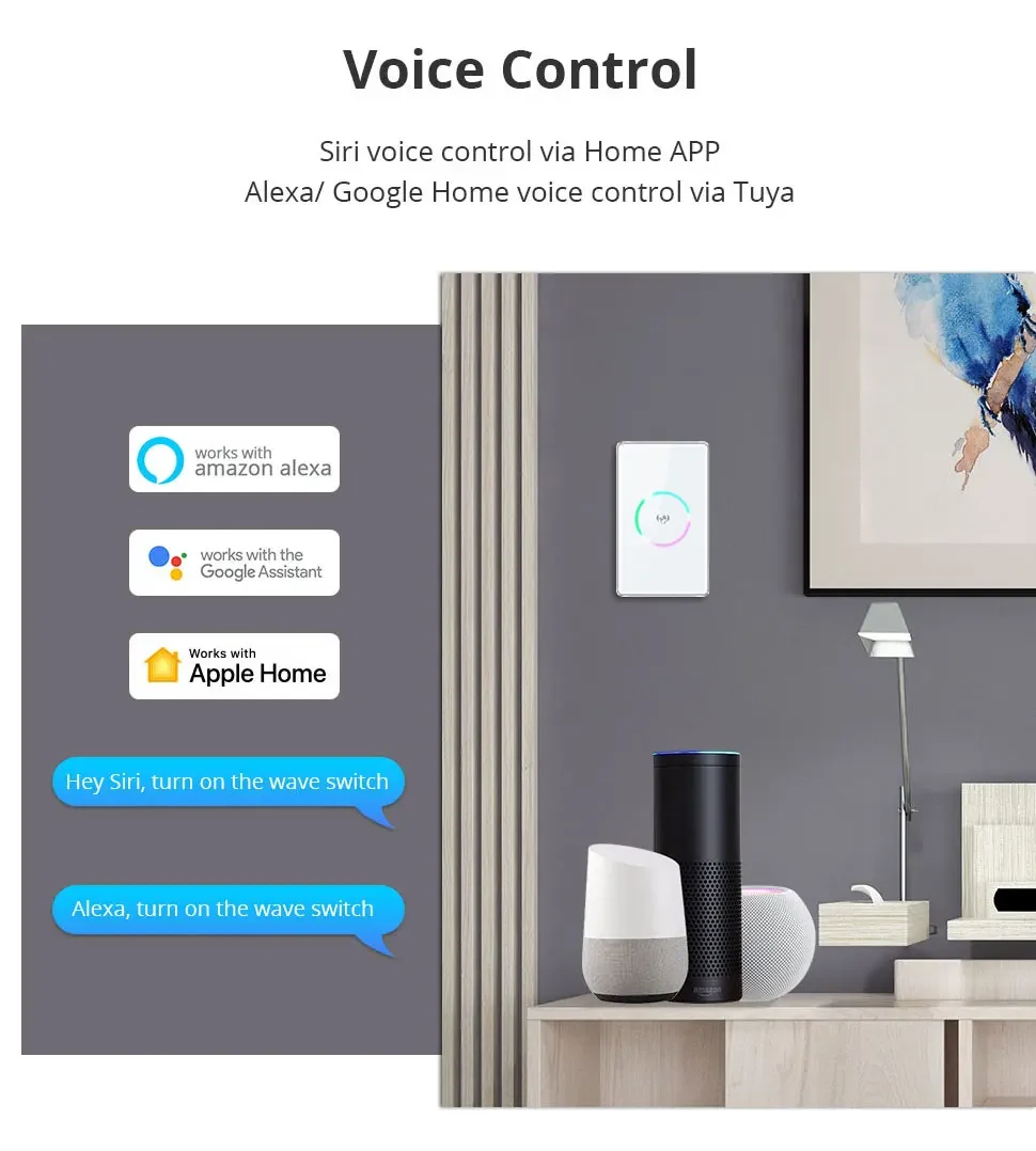 Zemismart Zigbee Smart Infrared Sensor Wave Switch Us Wall Light ...