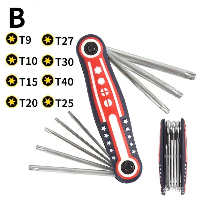 Hex Key Set with 8 Different Sizes Heavy Duty Folding Allen Wrench Tool ...