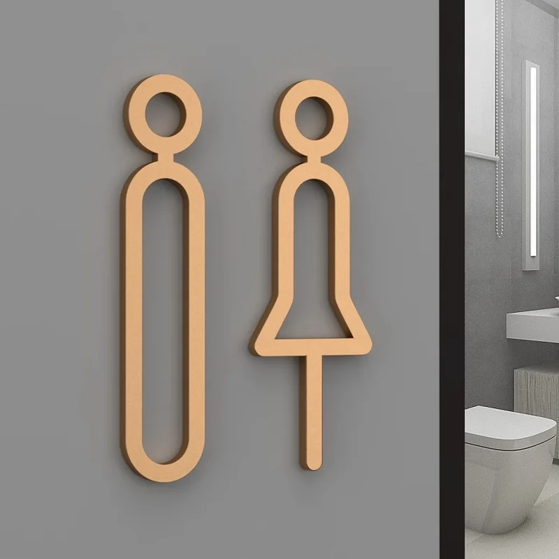Customized Acrylic for Water Resistant Matte Lamination Toilet Sign for ...