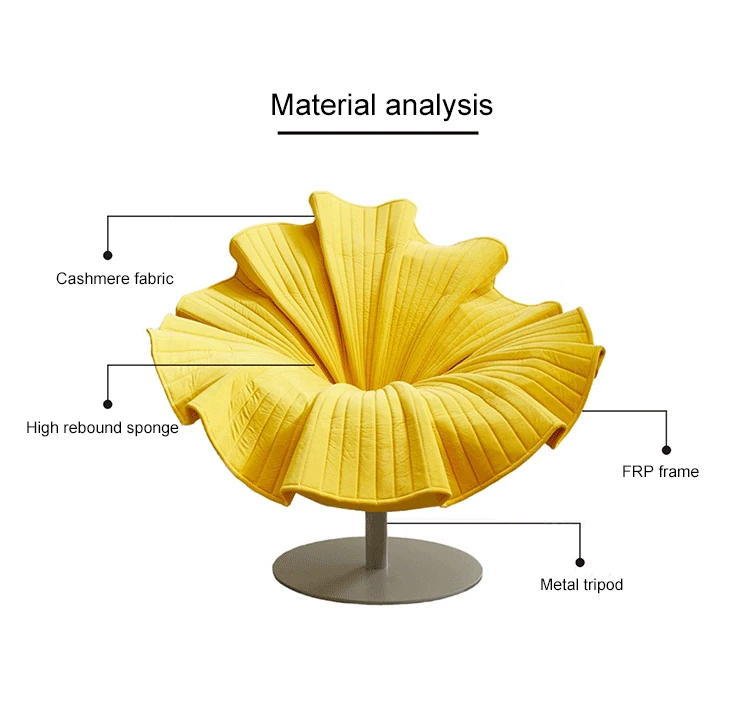 Flower Shaped Chair Sofa Fabric Chair For Living Room Swivel Chair ...