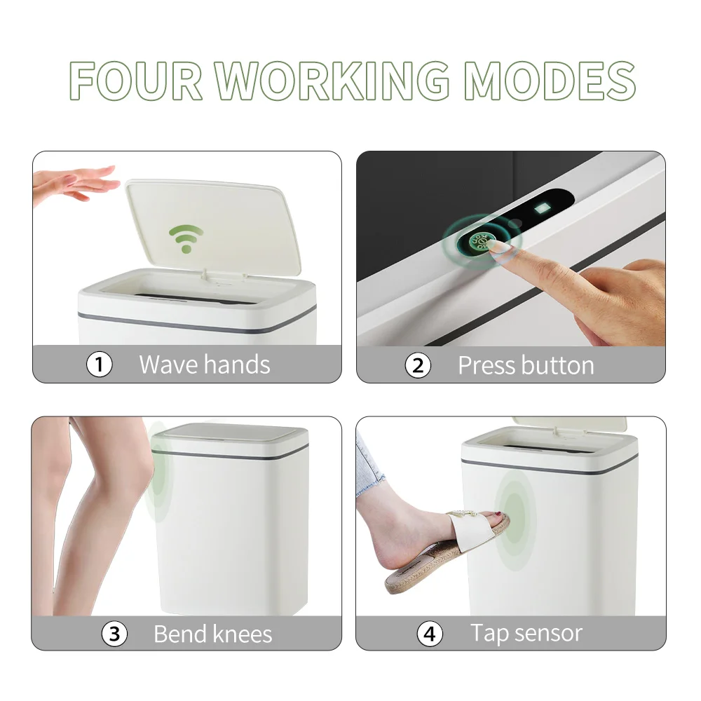 Alibaba.com: 12L Smart Waste Bins, Automatic Sensor Open Trash Can for ...