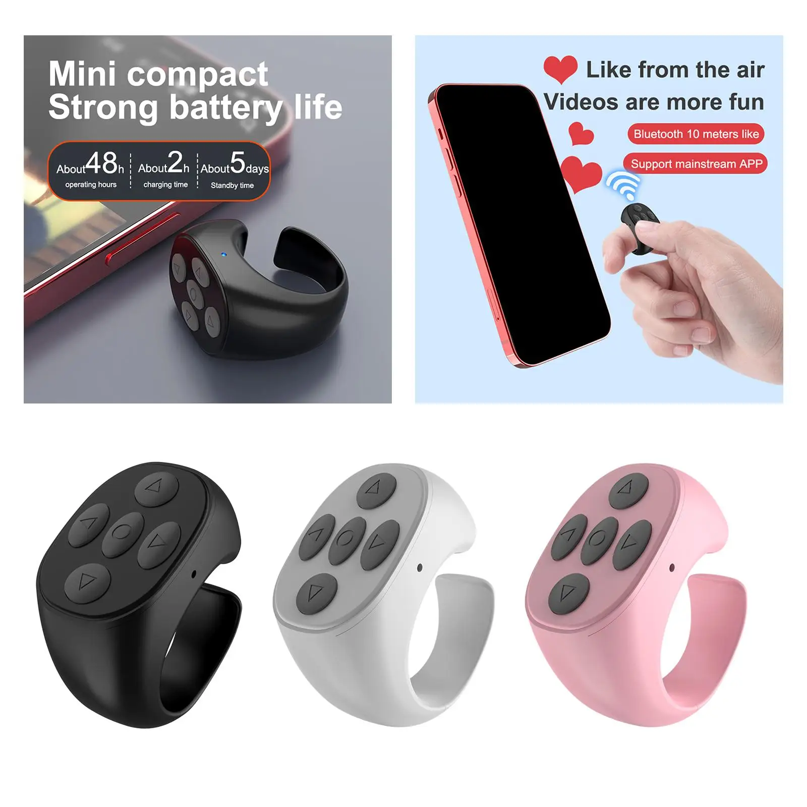 Ring Tiktok Remote Control - Wireless Scroll Ring Fingertip