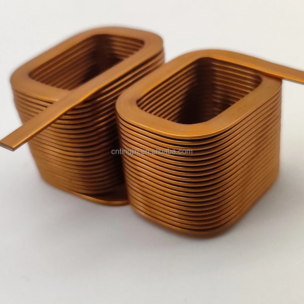 Double Head Winding Flat Copper Coil multilayer Inductive Flat Copper ...