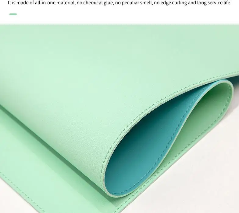Custom Non Slip Pu Leather Desk Pad Two Color Office Table Mat Mouse ...