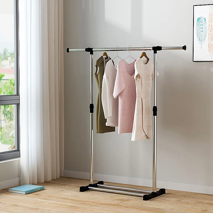 Double Pole Hanging Clothes Rack - Space-Saving Garment Organizer