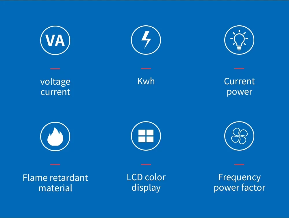 100A VOLT AMP Digital Display Din Rail AC Monitor 6in1 Integrated ...