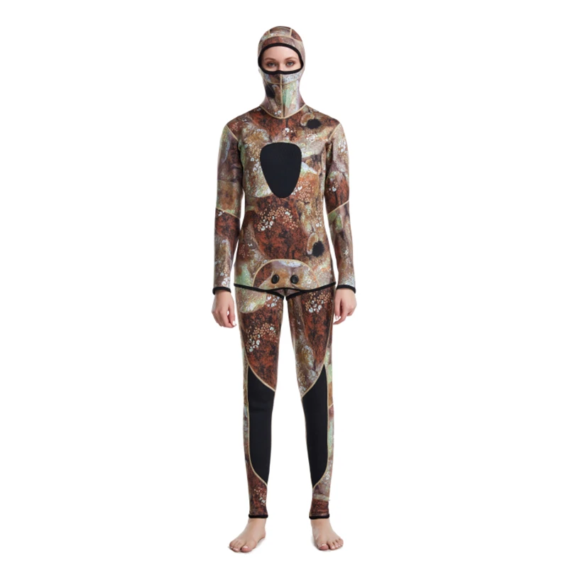 2023 5mm 3mm Neoprene Camo Wetsuit Two Pieces Full Long Sleeve Spearfishing Diving Wetsuits ...