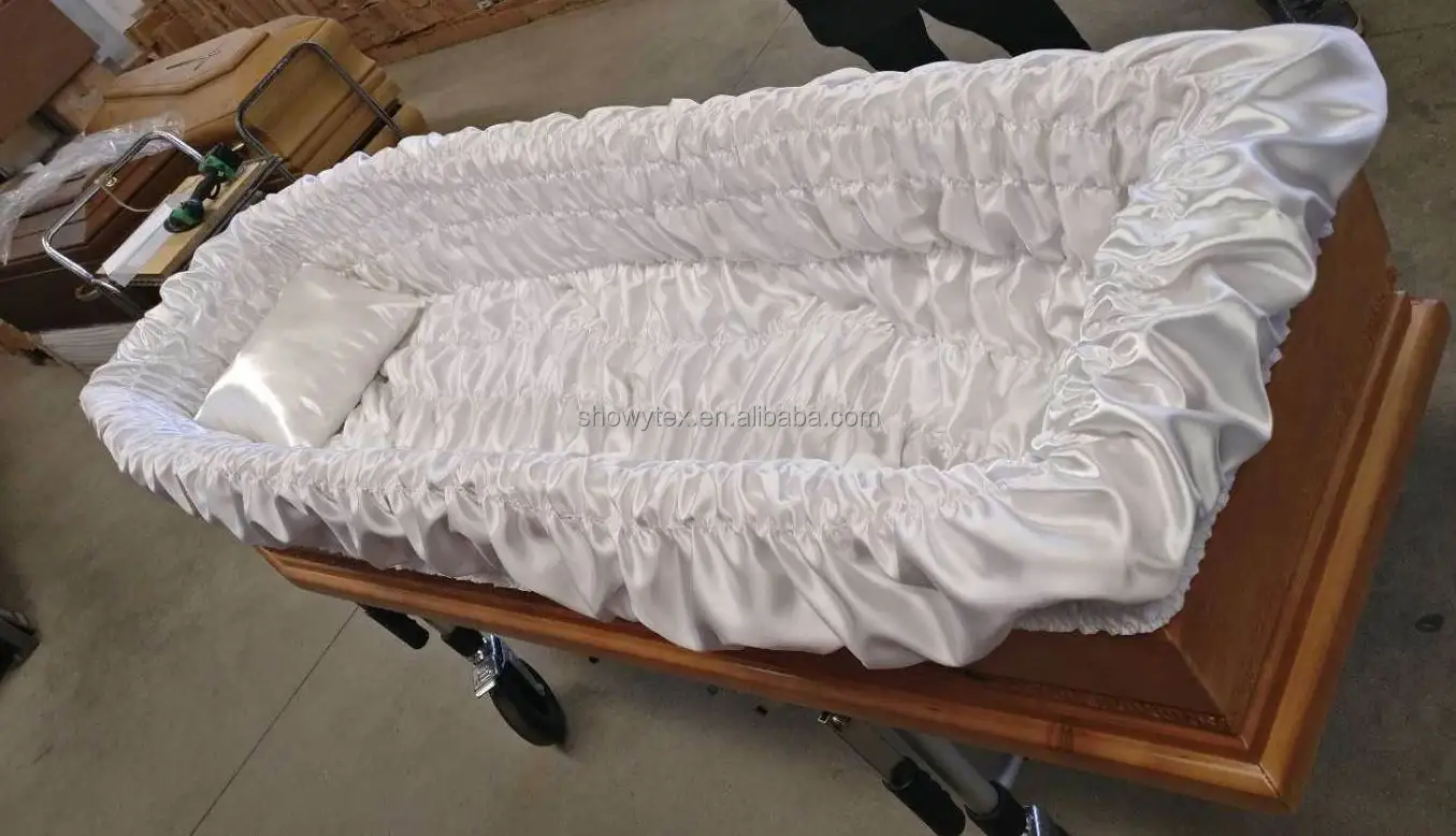 Italy wood coffin satin interior funeral head pillow feet pillow ...