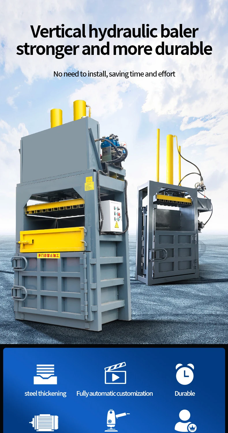 Vertical Semi-automatic Hydraulic Packer Waste Compressor Paper Baler ...