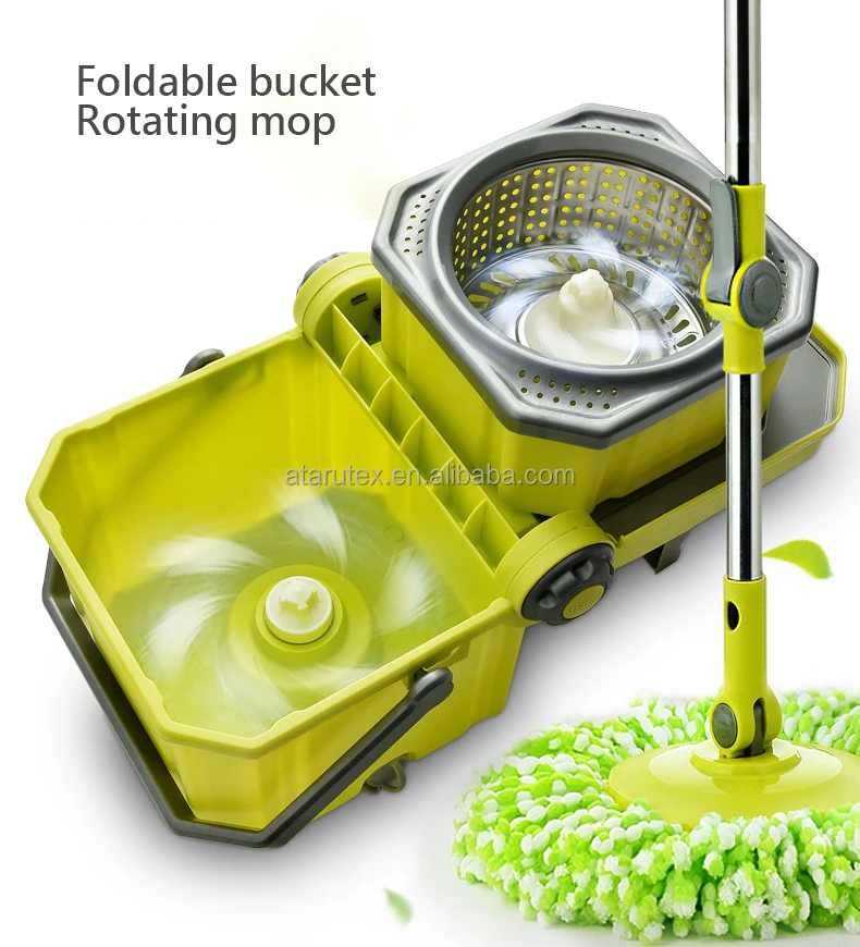 Rotating Detachable Floor Map Cleaning Microfiber Mop 360 Spin ...