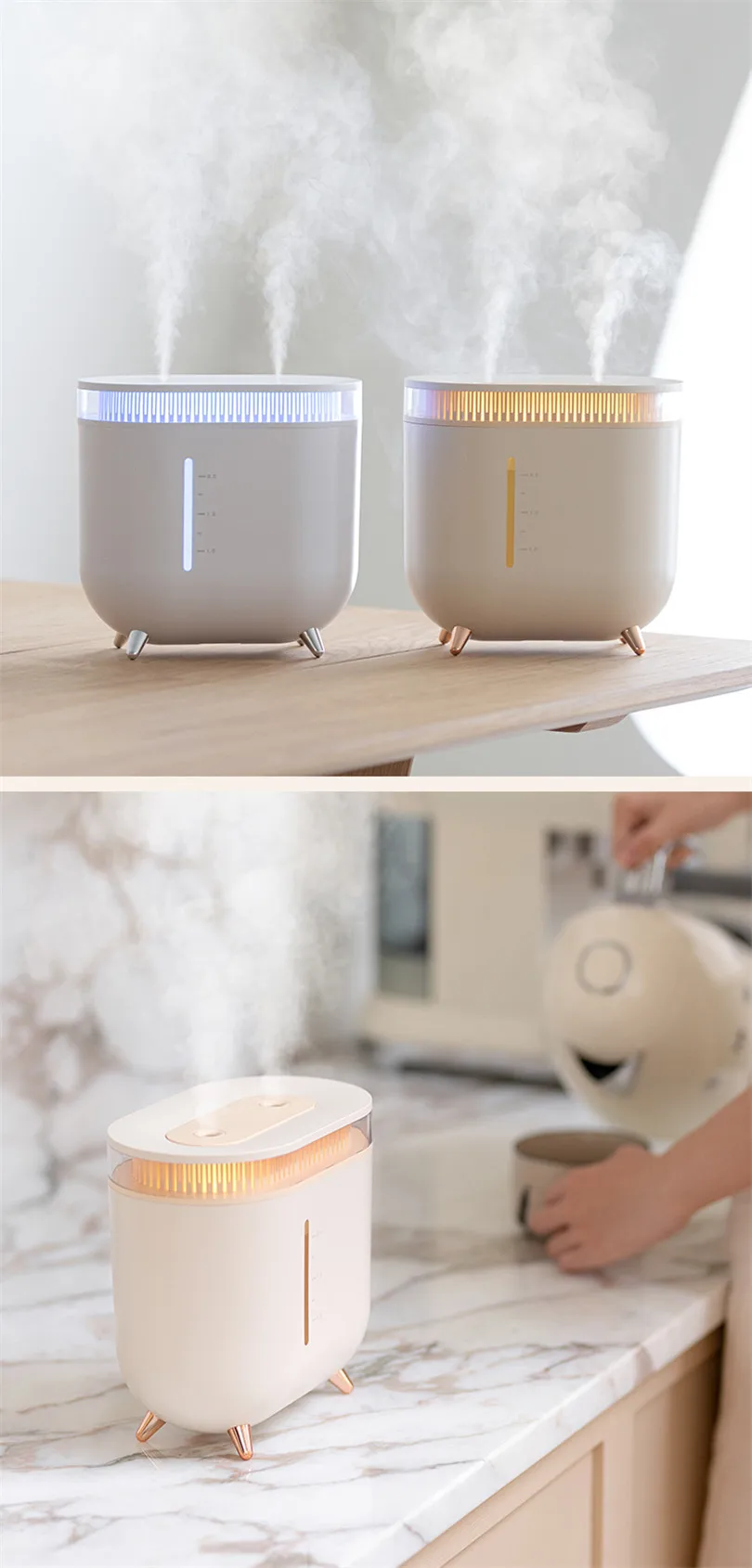 Portable Rechargeable Humidifier Wireless Dual Nozzle Air Humidifier ...