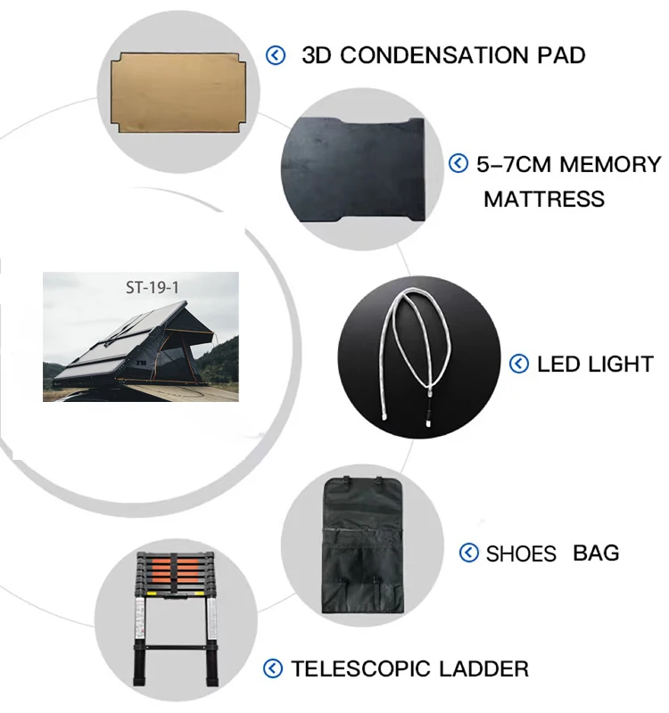 Xscamper Triangle Rooftop Tent Rugged Shell Triangle Aluminum Roof Top ...