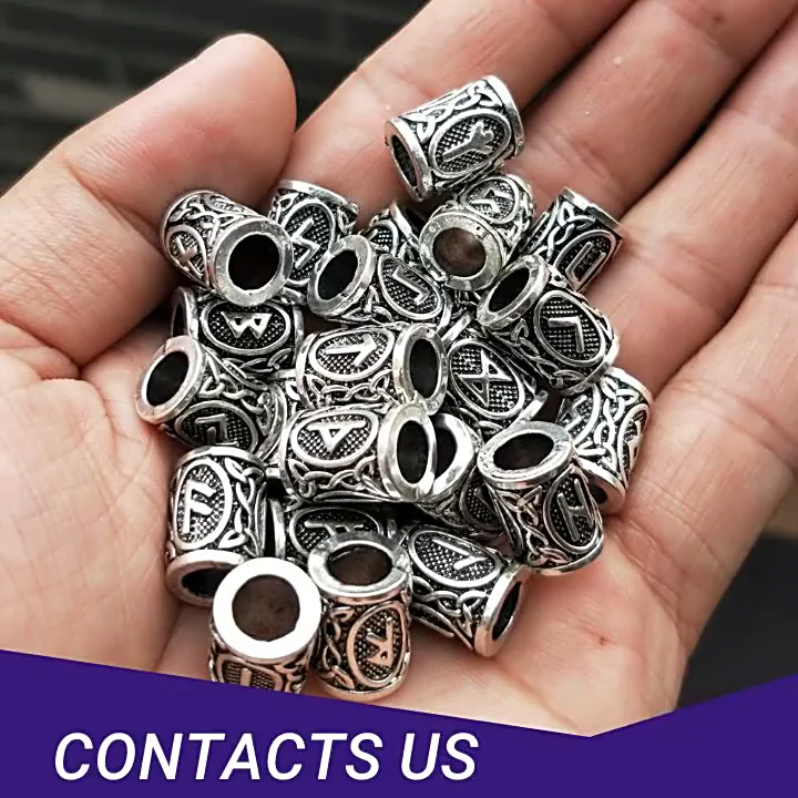 Religious Beard Metal Beads Diy Jewelry Making Big Hole Viking Beard ...