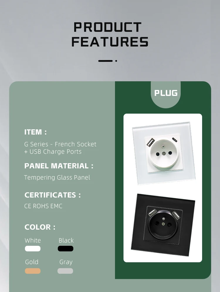 2.1a Type-a Type-c Usb Ports Fast Charging Dual Usb Socket With 220v ...