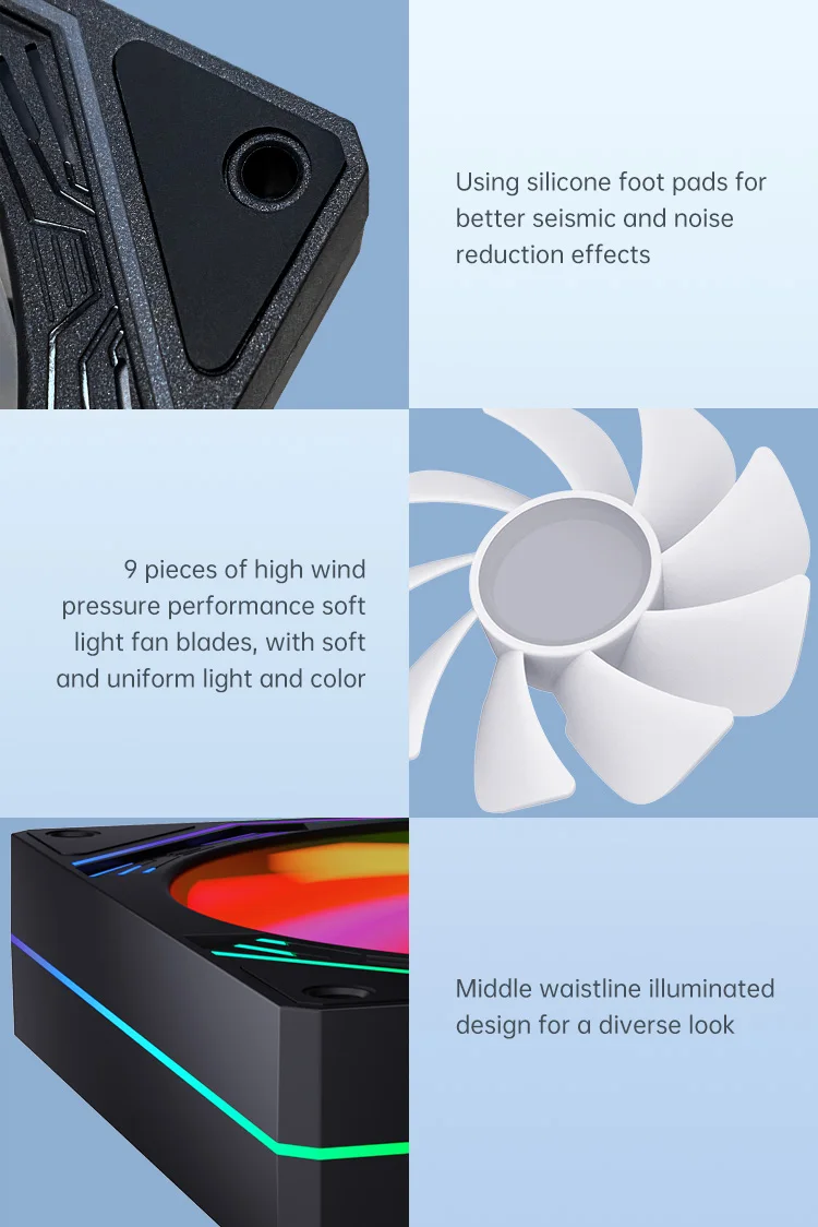 SNOWMAN 120mm RGB Computer Case Fans - High Cooling Performance
