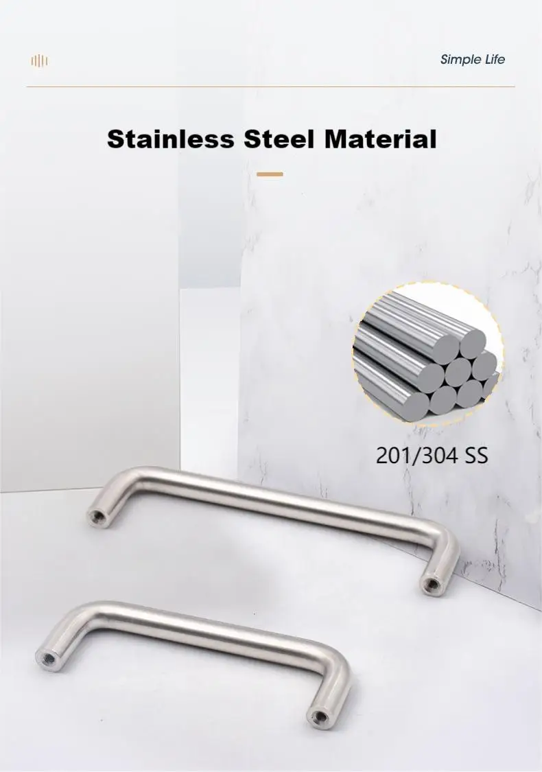 Stainless Steel U-Shaped Handles for Kitchen & Furniture