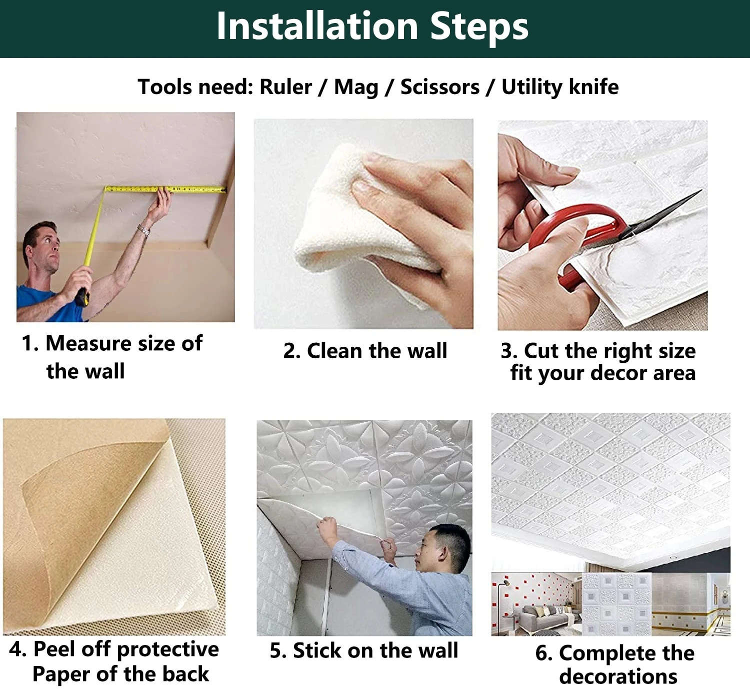 Moisture Proof Stick Adhesive Wallpaper For Living Room Souhome ...