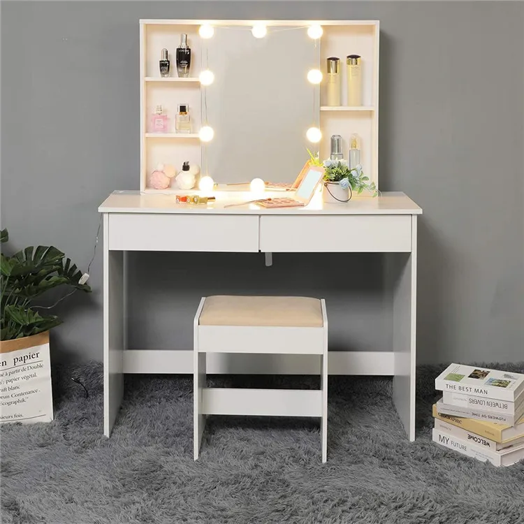 Dressing Table Phoenix Home Modern Storage PB Board Movable Bedroom ...