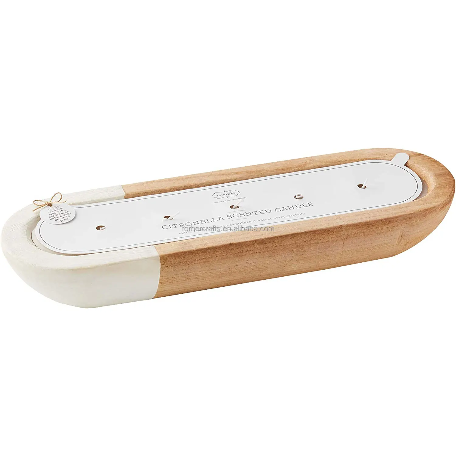 Large Long Paulownia Candle Bowls - Perfect for Christmas