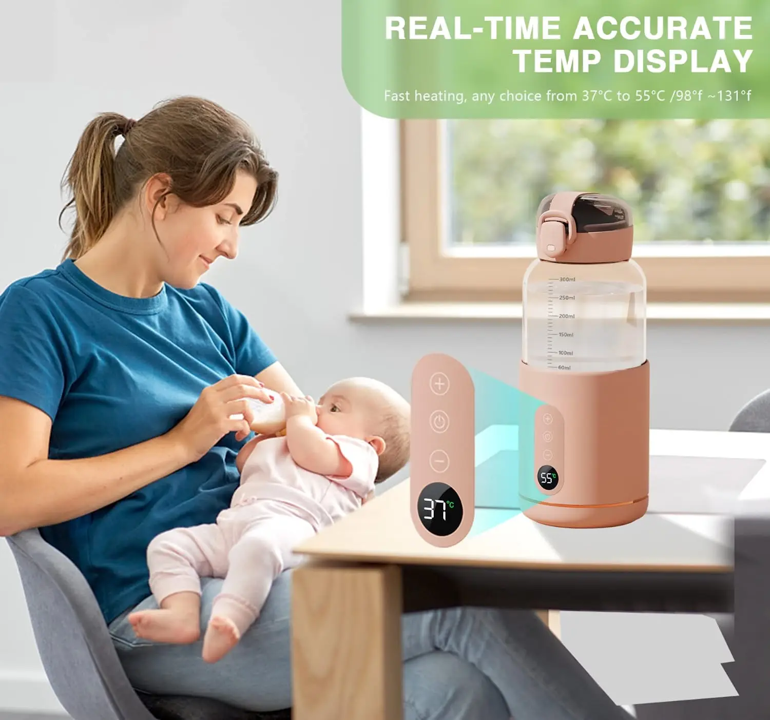 Portable Constant Temperature Water Glass Baby Feeding Bottle Water Warmer Rechargeable Milk ...
