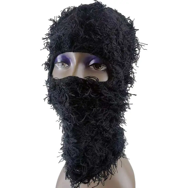 Wholesale Distressed Balaclava Ski Masks Custom Logo Designer Winter ...