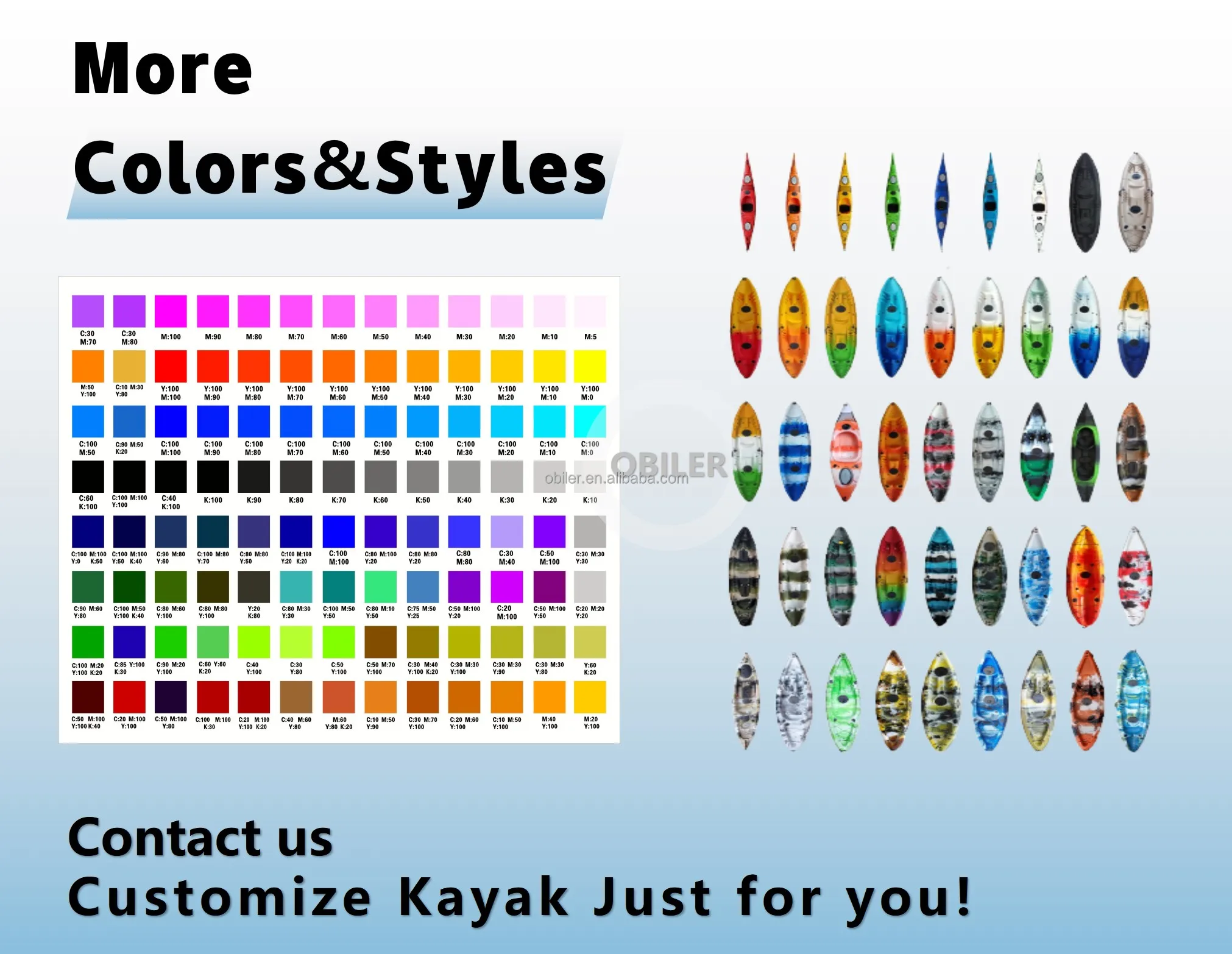 Obl Customized Small Plastic Boats See Through Crystal Bottom Kayak ...