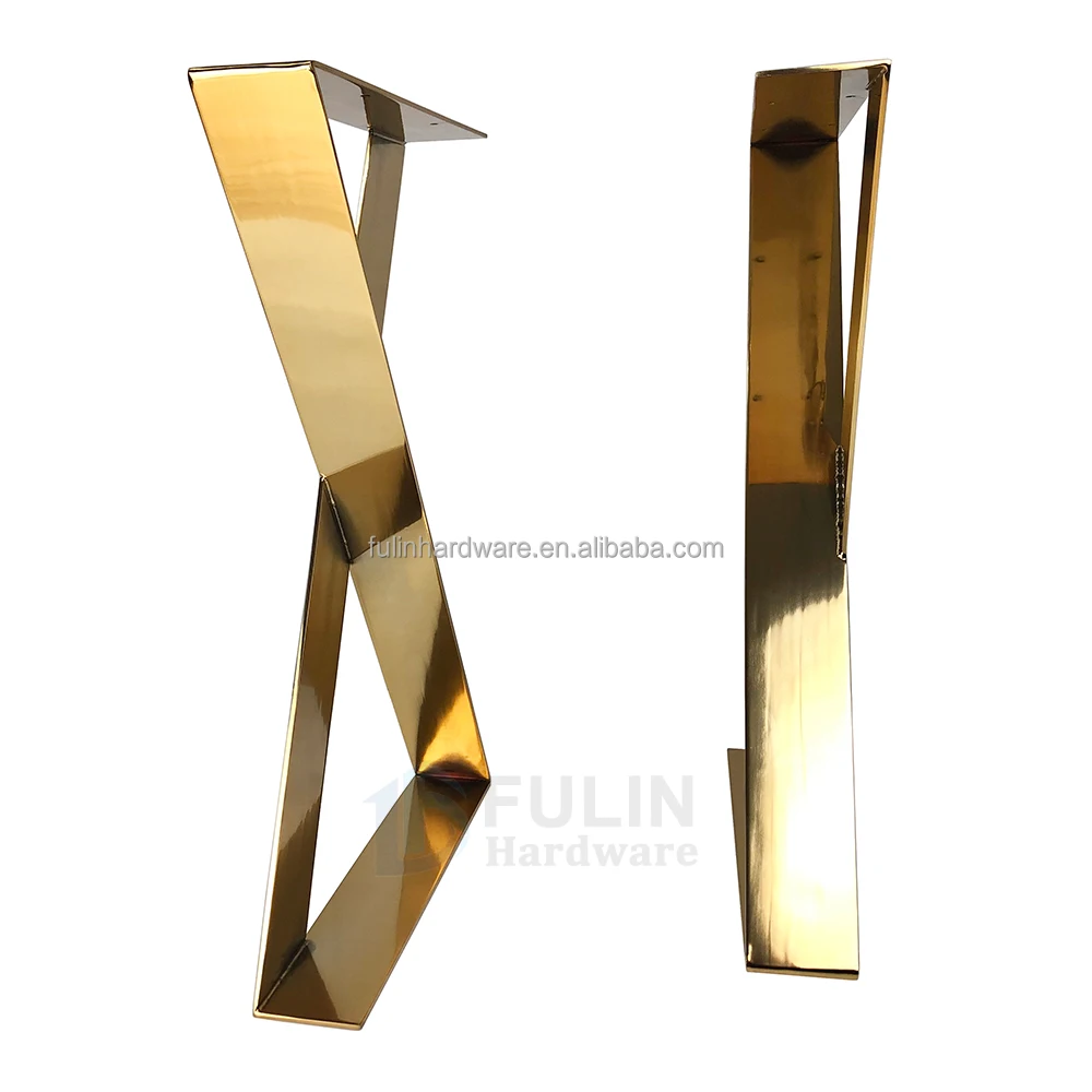 Good Price Solid Steel Brush Shinny Gold Metal Table Base BrassTable ...