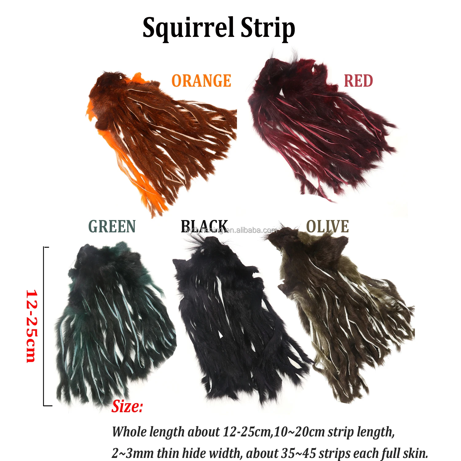 Fly Fishing Squirrel Fur Whole Squirrel Skin Natural Thick Hair Zonker ...