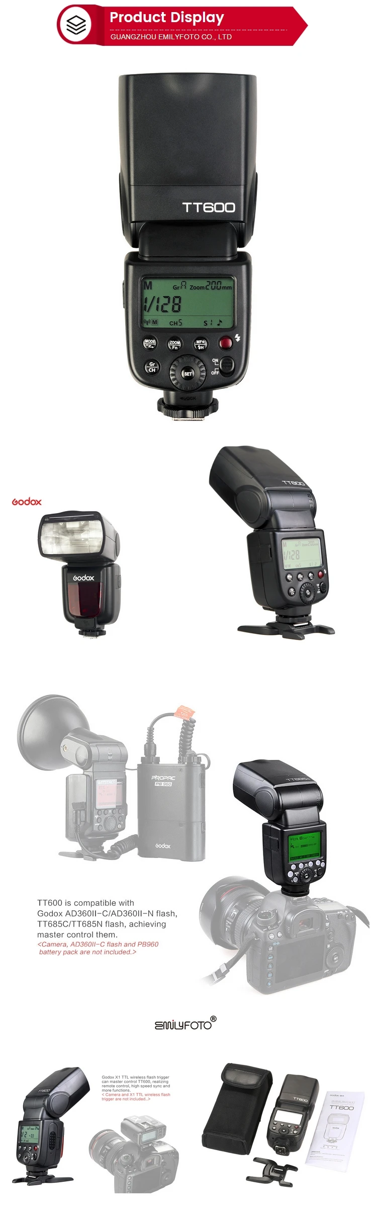 Universal Speedlite Flash Light Tt600 Tt600s For Can** So** Nik ...