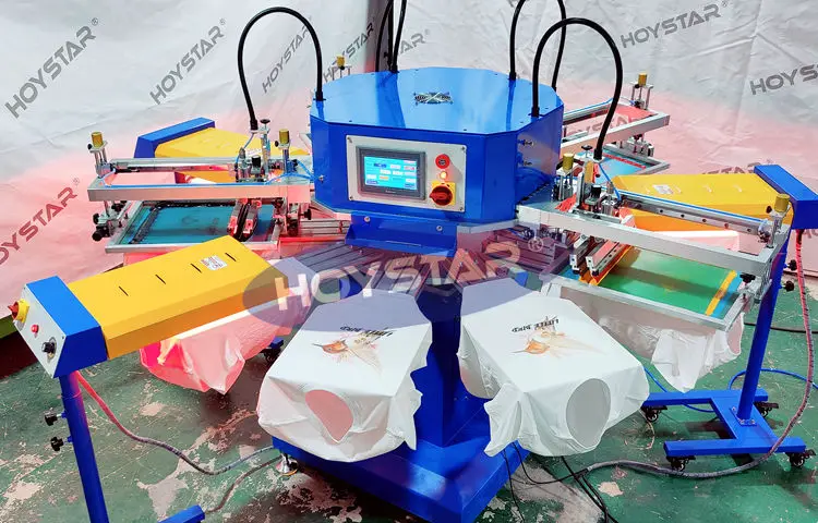4 Color Carrousel Serigraphie Machine for T-Shirt Printing