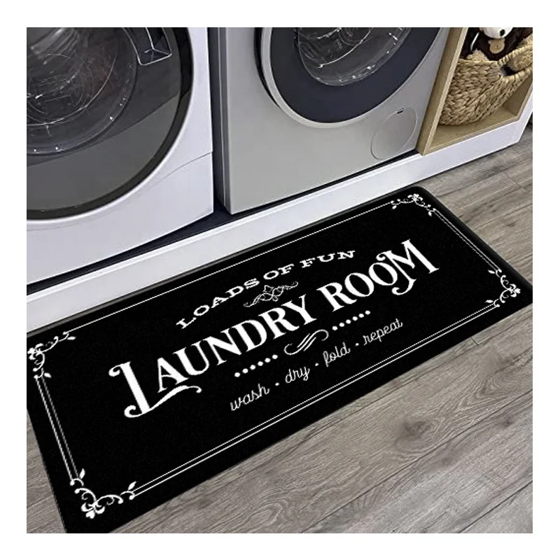 Farmhouse Laundry Room Rug Runner Non Slip Durable Decor Mat Washable ...