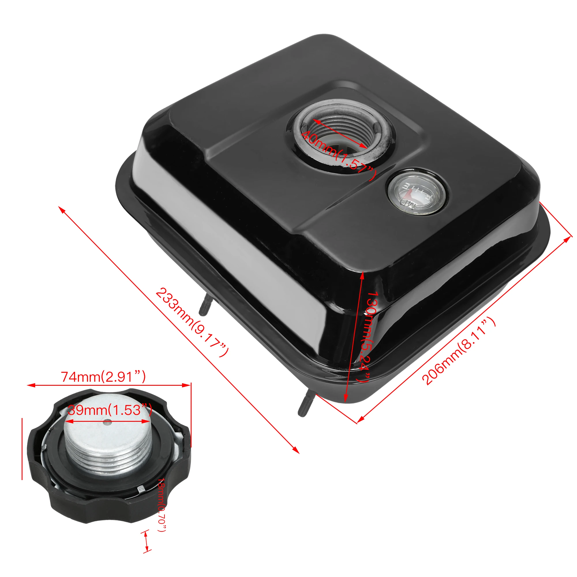 HIAORS Upgrade Gas Fuel Tank with Fuel Level Gauge for Predator 212cc ...