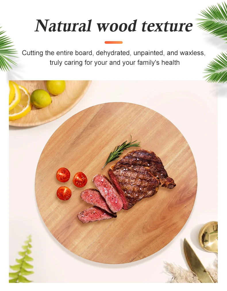 Acacia And Rubber Wood Chopping Block Set With Round Cheese Cutting ...