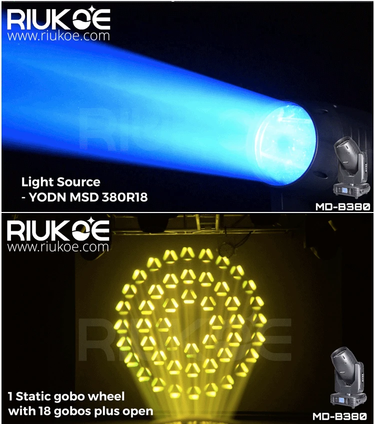 High Power DJ Stage Sharpy Light Double Prism 19R 380w Beam Moving Heads