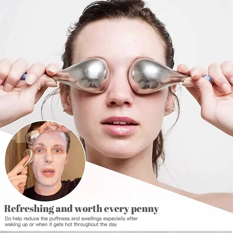 Ice Globes Facial Skin Care Tools For Women Stainless Steel Face Beauty ...