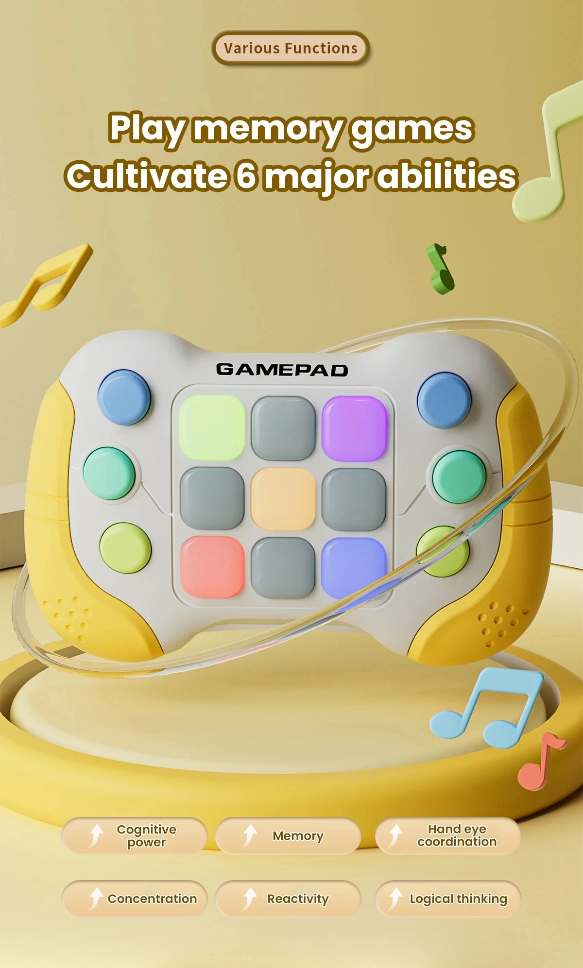 Ksf Gamepad Push Console Portable Fast Push Fidget Toy With Colorful ...