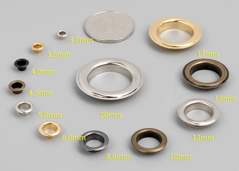 3 Mm - 40mm Metal Copper Round Inner Hole Grommet Eyelets