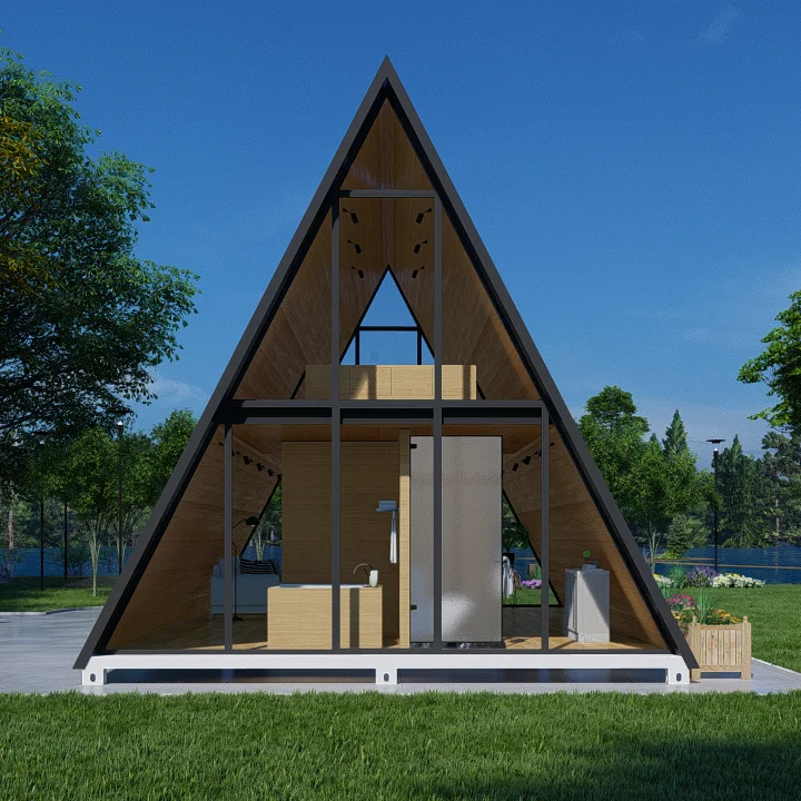 Triangle Shape Steel Structure Small Cabin /Tiny House/ Triangle House ...
