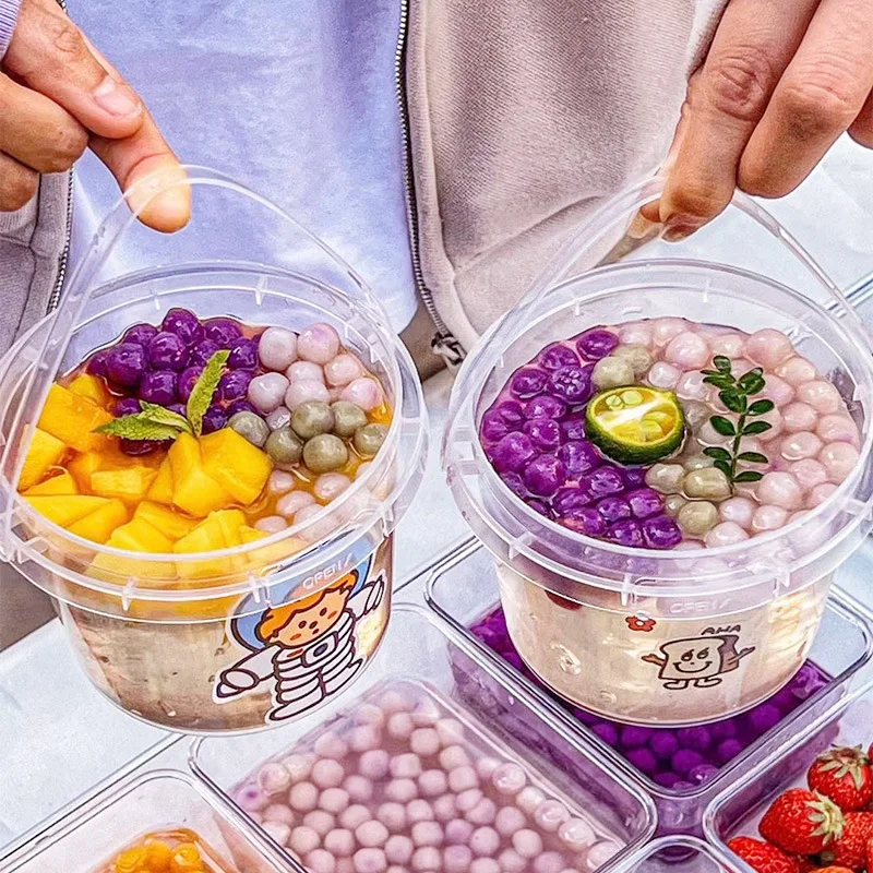 Custom Portable Milk Tea Bucket 500ml 1000ml Fruit Tea Bucket ...