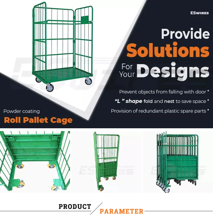 Roll Cage Distribution Folding Trolley Heavy Duty Container Roll Box ...