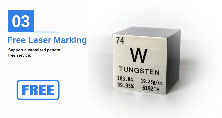 1 Inch Tungsten W Cubic Periodic Table Cube 99.95% Pure Tungsten Cubic ...