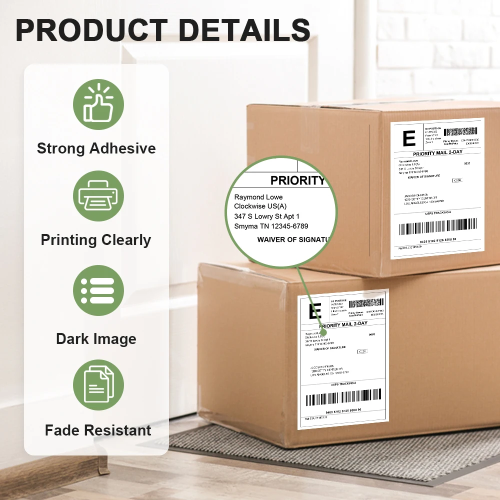 Strong Adhesive Express Barcode Label Fan Fold Thermal Labels 4x6 ...